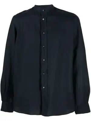 Aspesi Band-collar Linen Shirt