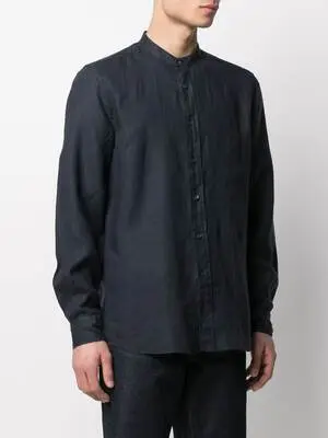 Aspesi Band-collar Linen Shirt