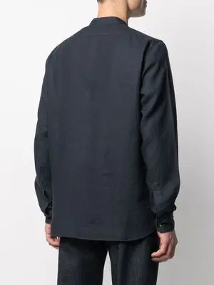 Aspesi Band-collar Linen Shirt