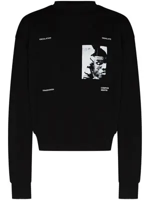 HELIOT EMIL Graphic-print Crew-neck Sweatshirt - Black