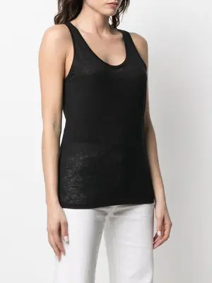 Majestic Filatures Linen Tank Top - Black