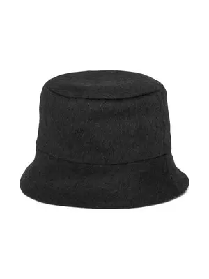 Prada Logo Patch Bucket Hat - Black