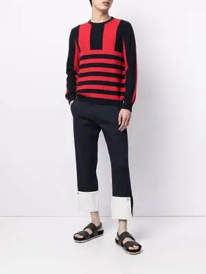 PORTS V Stripe-print Knitted Jumper