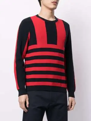 PORTS V Stripe-print Knitted Jumper