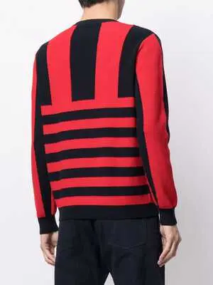 PORTS V Stripe-print Knitted Jumper