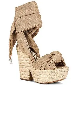 Alexandre Vauthier Leila Wedge In Beige