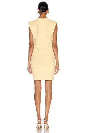 Bassike Midweight Turnback Tank Dress In Yellow