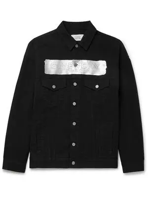 Givenchy Oversized Metallic Logo-embossed Denim Jacket