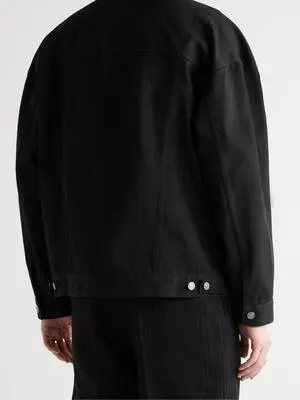 Givenchy Oversized Metallic Logo-embossed Denim Jacket