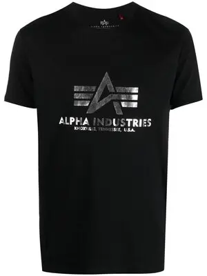 Alpha Industries Metallic Logo Print Cotton T-shirt