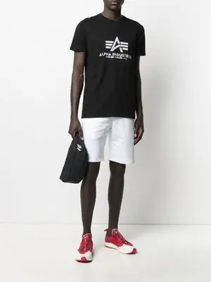 Alpha Industries Metallic Logo Print Cotton T-shirt