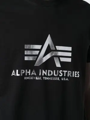 Alpha Industries Metallic Logo Print Cotton T-shirt