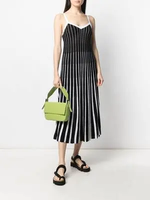 Red Valentino Knitted Striped Midi Dress
