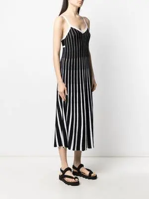 Red Valentino Knitted Striped Midi Dress