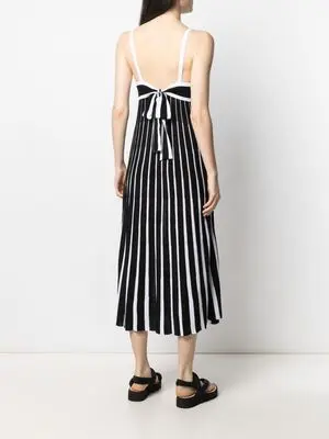 Red Valentino Knitted Striped Midi Dress