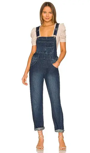 Free People FREE PEOPLE We The Free Ziggy Denim Overall Inky Indigo