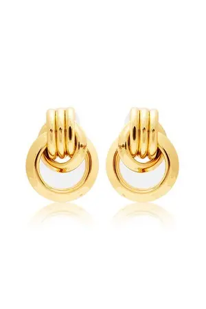 KENNETH JAY LANE Polished Love Knot Pierced Earrings - Gold