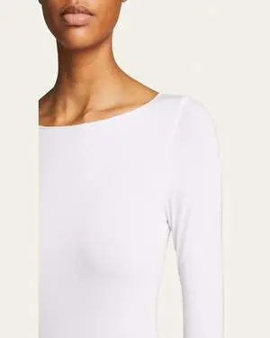 Majestic Filatures Boat-neck Top With 3/4 Sleeves
