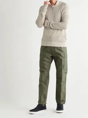Loro Piana Slim-fit Ribbed Half-zip Sweater