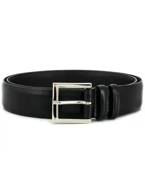 ORTIGNI Classic Buckle Leather Belt - Black