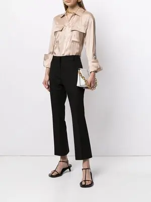 FRAME Cropped Tailored Trousers - Black