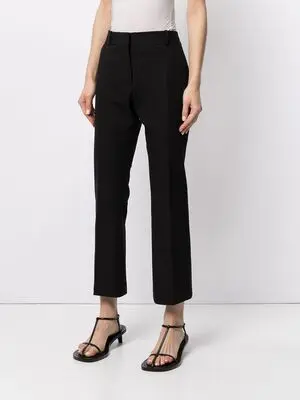 FRAME Cropped Tailored Trousers - Black