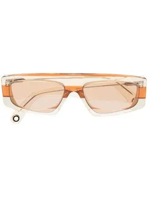 Brand new Jacquemus Cream Rectangular Women\'s Sunglasses with Brown Lenses Jacquemus Sunglasses | Women main image 4