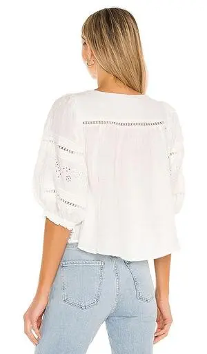 Free People Daisy Chain Eyelet Top In White
