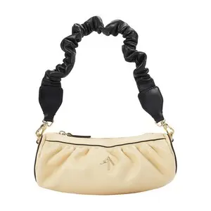 Manu Atelier Mini Ruched Cylinder XX Bag - Vanilla Black