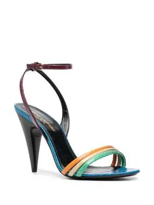 Saint Laurent Liya 95mm Sandals - Blue