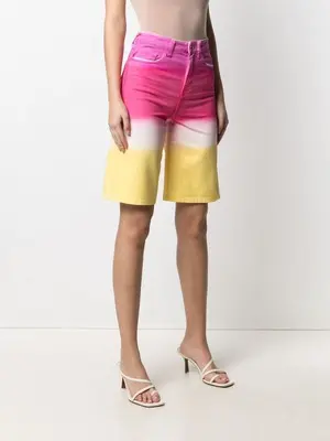 IRENEISGOOD High-rise Gradient Denim Shorts