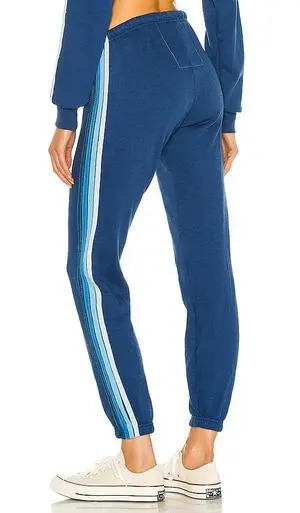 Aviator Nation 4 Stripe Sweatpant In Blue