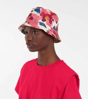 Isabel Marant Haley Floral Leather Bucket Hat
