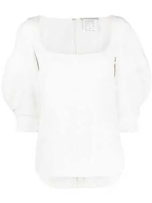 Stella McCartney Square-neck Puff-sleeve Blouse - White