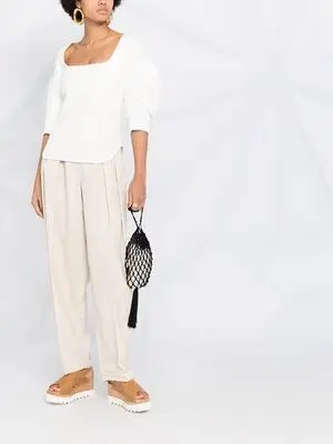 Stella McCartney Square-neck Puff-sleeve Blouse