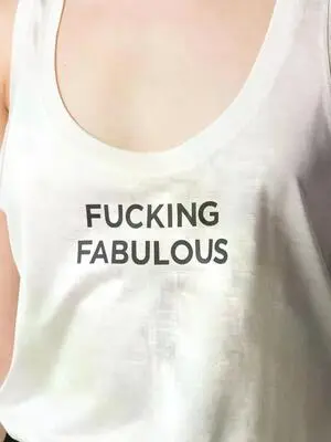 TOM FORD Slogan Print Silk Tank Top - White