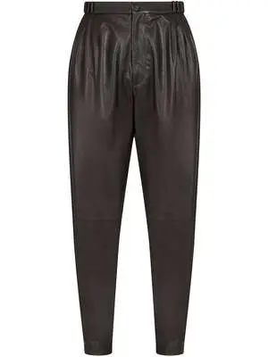 Dolce & Gabbana Lambskin Leather Tapered Trousers