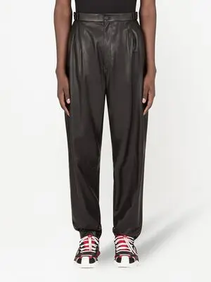 Dolce & Gabbana Lambskin Leather Tapered Trousers