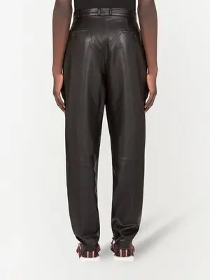 Dolce & Gabbana Lambskin Leather Tapered Trousers