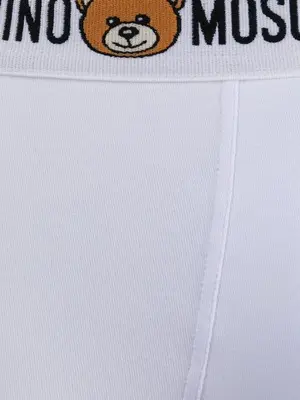 Moschino Teddy Waistband Brief Boxers - White