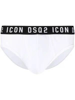 Dsquared2 Logo Waistband Stretch Briefs - White