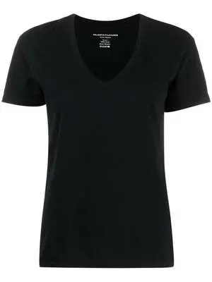Majestic Filatures V-neck Cotton T-shirt - Black