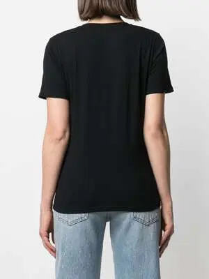 Majestic Filatures V-neck Cotton T-shirt - Black