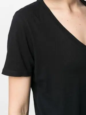 Majestic Filatures V-neck Cotton T-shirt - Black