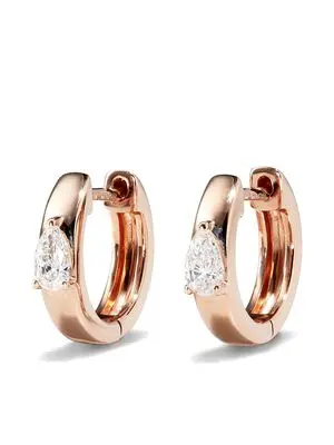 ANITA KO 18k Rose Gold Diamond Huggie Earrings - Pink