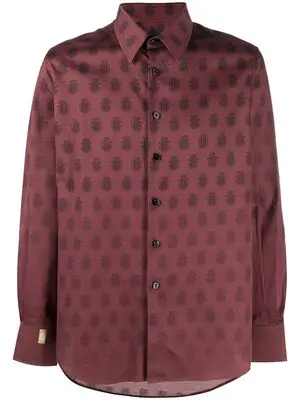 BILLIONAIRE Printed Button-up Shirt - Red