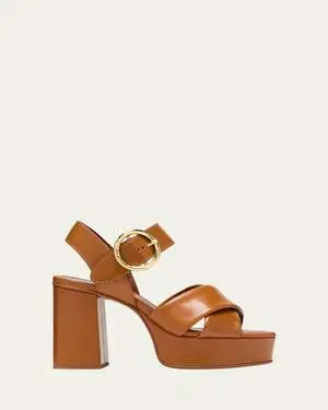 See By Chloé Lyna 70mm Crisscross Platform Sandals - Tan