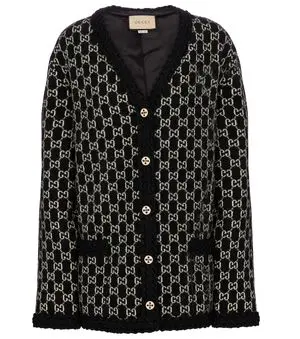 Gucci Gg Jacquard Wool Cardigan