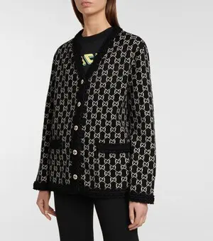 Gucci Gg Jacquard Wool Cardigan