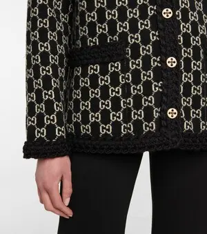 Gucci Gg Jacquard Wool Cardigan